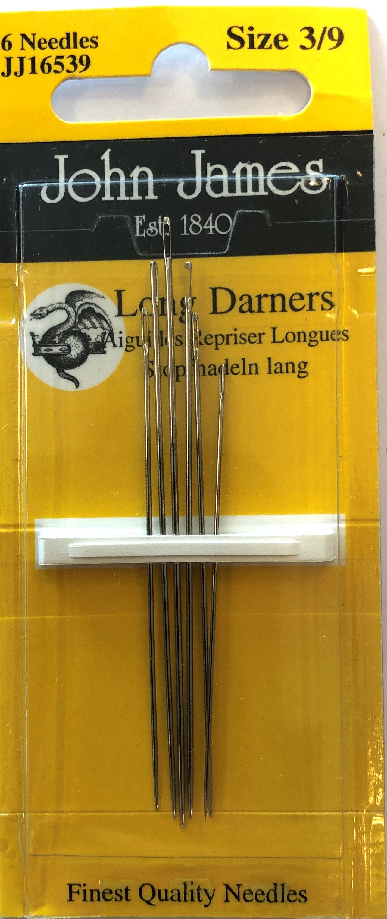 Lange stoppenåle med spids, John James nåle - hobbybien.dk