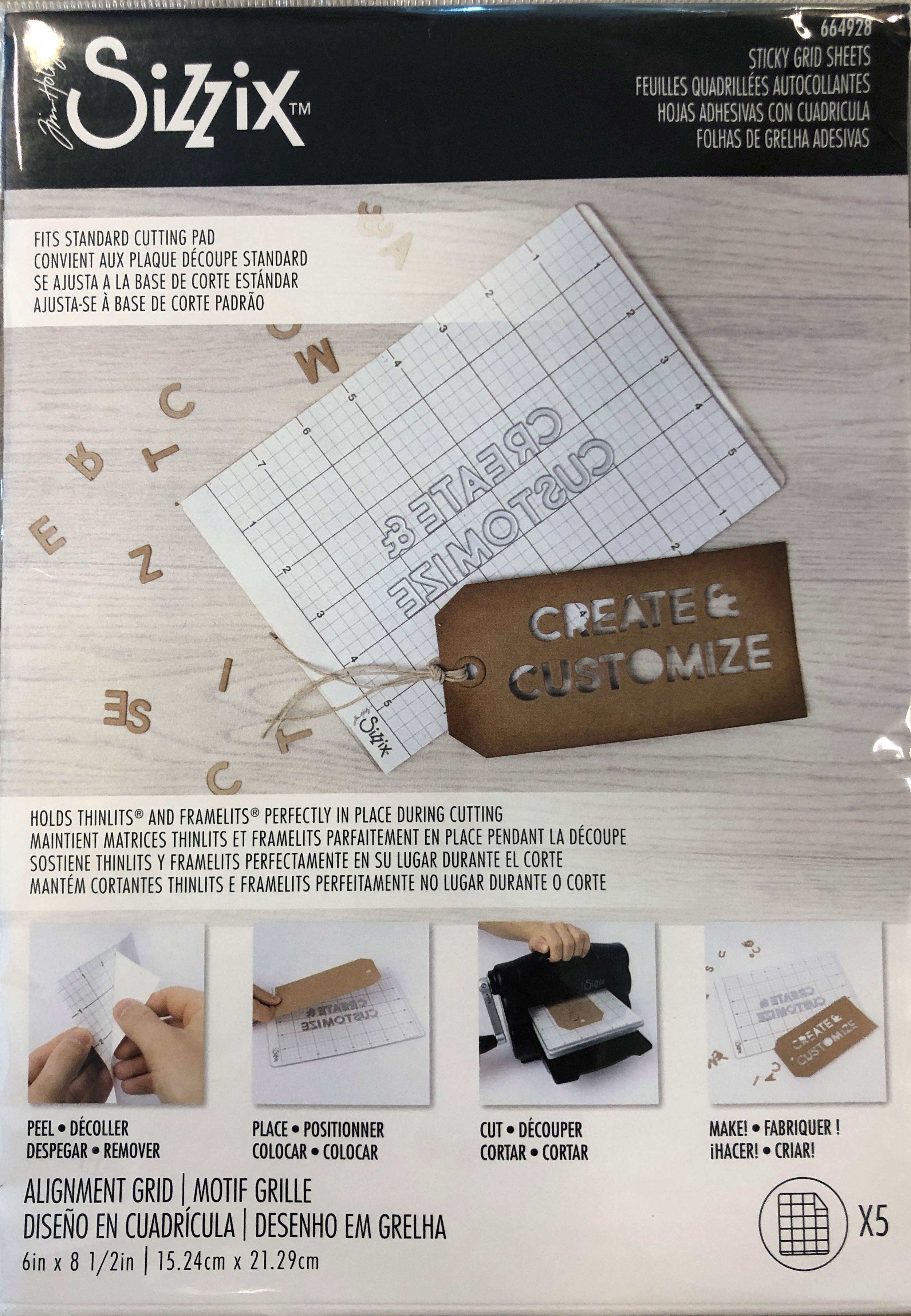 Sizzix sticky grid sheet, Klæbeark til stansemaskiner - hobbybien.dk